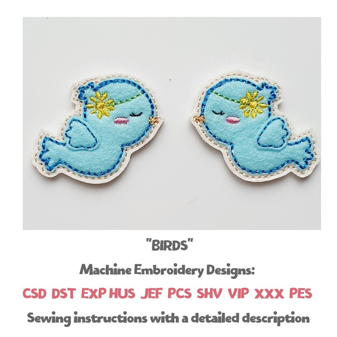 Blue Birds Embroidery Design Embroidery Pattern Machine Embroidery ...