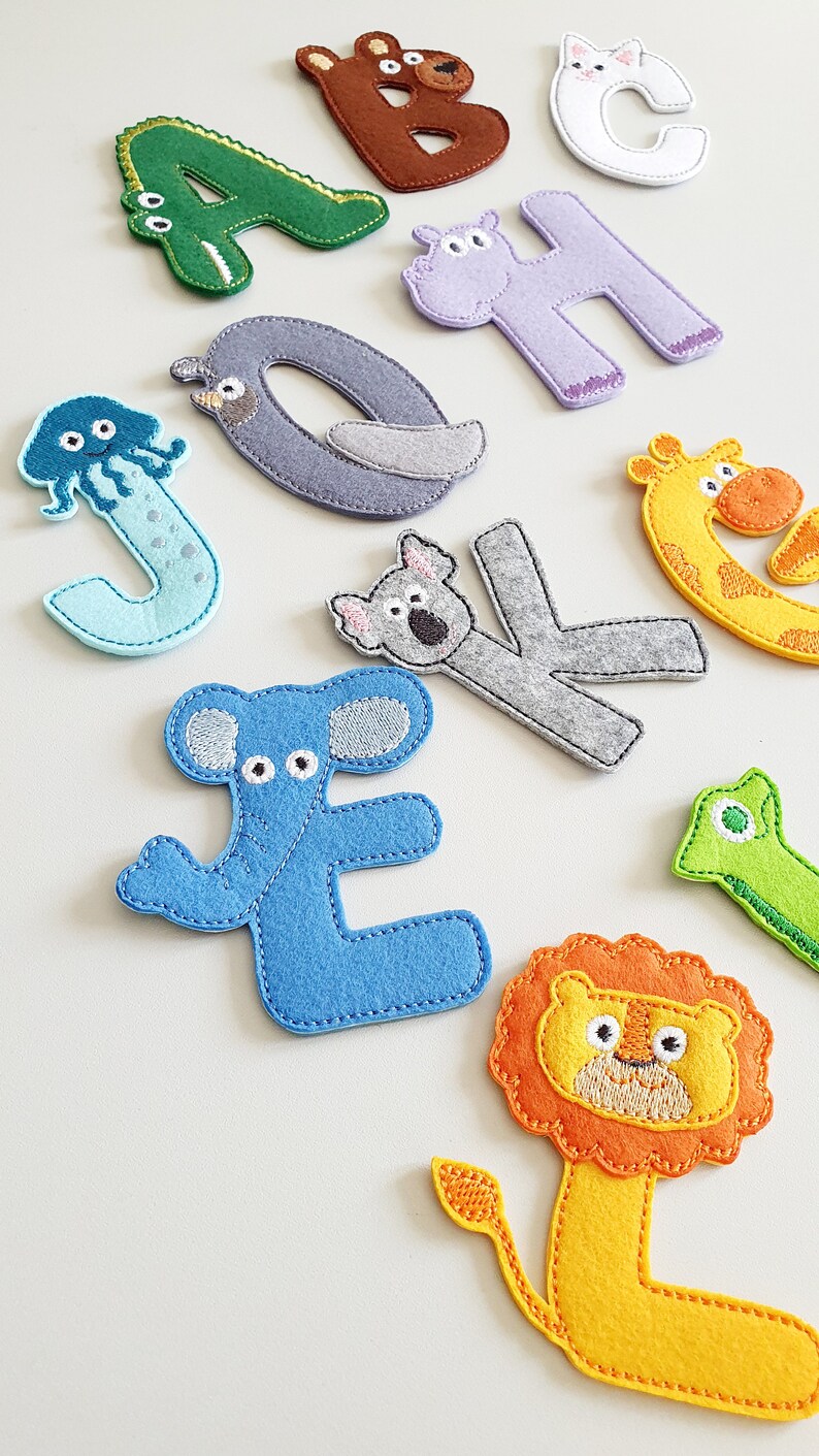 Animal Alphabet ITH Embroidery Design Set, Felt Letters Pattern ABC ...