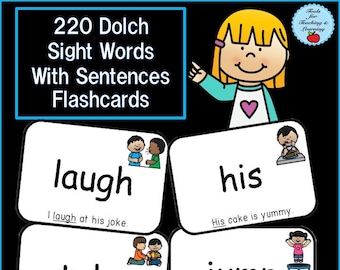 Dolch Grade 2 Sight Words With Sentences Flashcards | Etsy