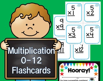 Multiplication Flashcards 0-12 Printable - Etsy