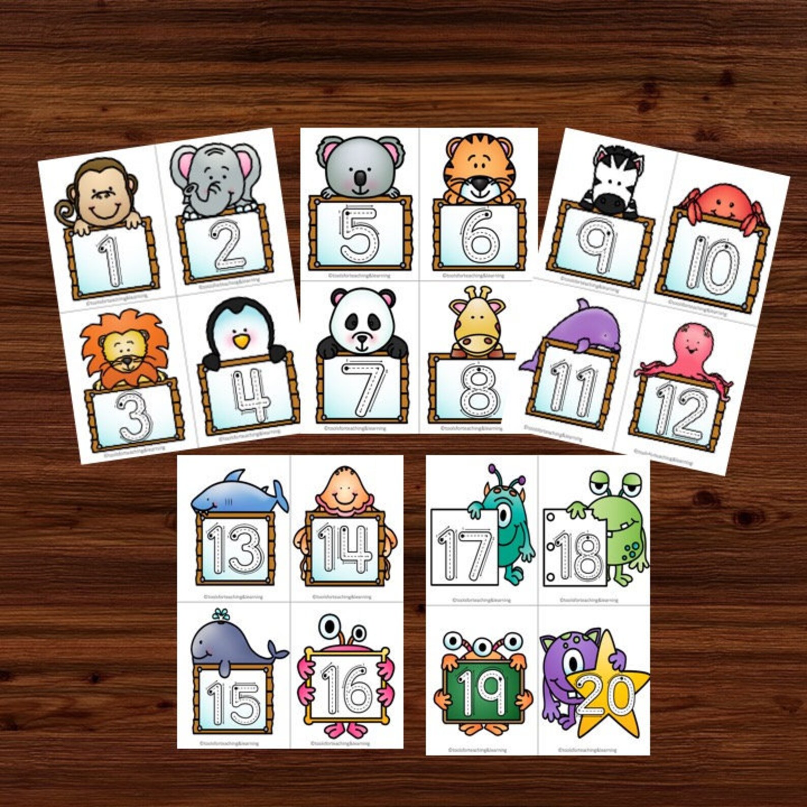 Number 1-20 Cards - Etsy