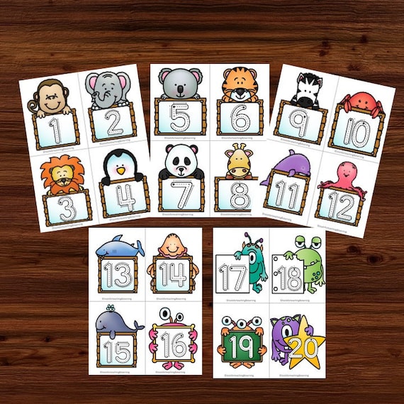 Number 1-20 Cards | Etsy