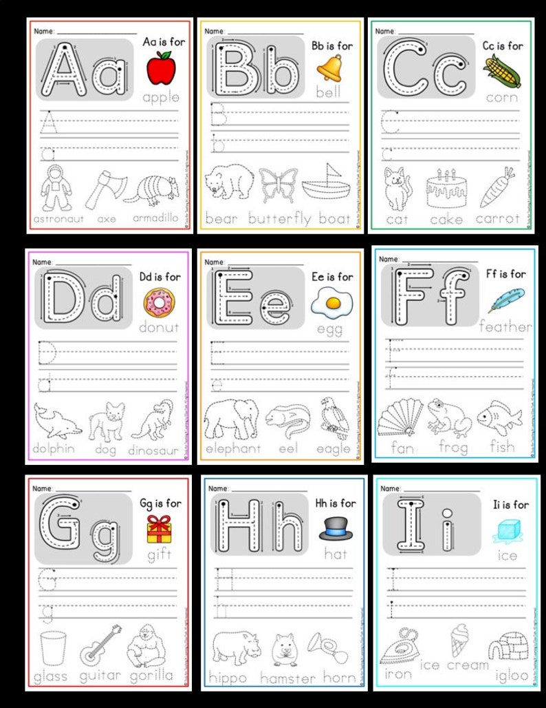 Alphabet Practice Worksheets - Etsy