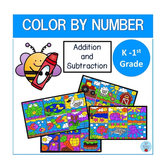 Color-by-number Addition and Subtraction K-1st | Etsy