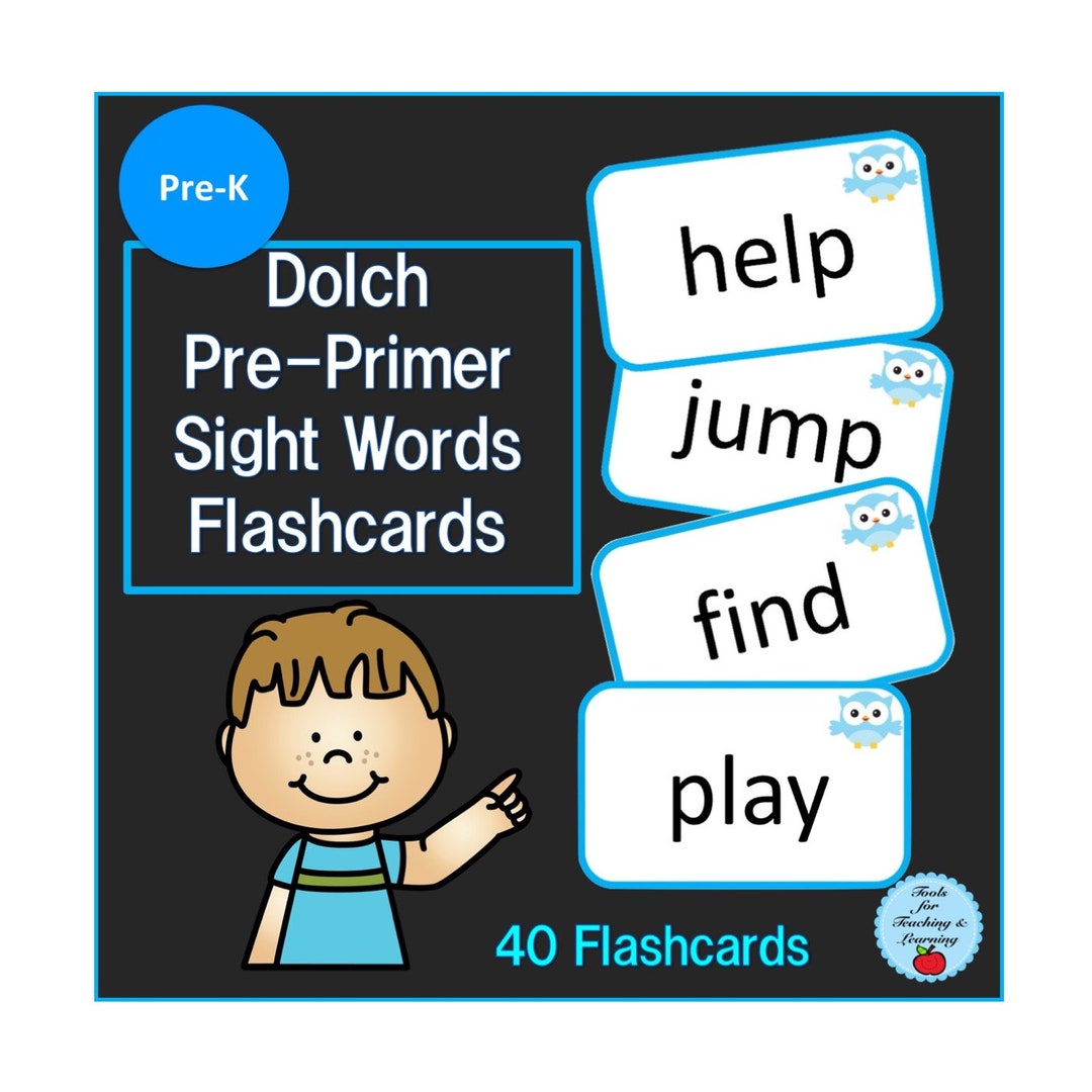 Dolch Pre-primer Sight Words Flashcards - Etsy