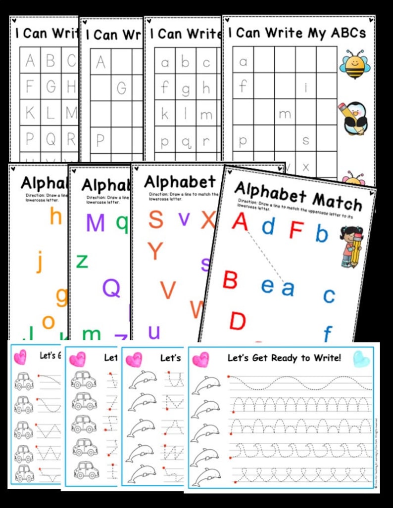 Alphabet Practice Worksheets - Etsy