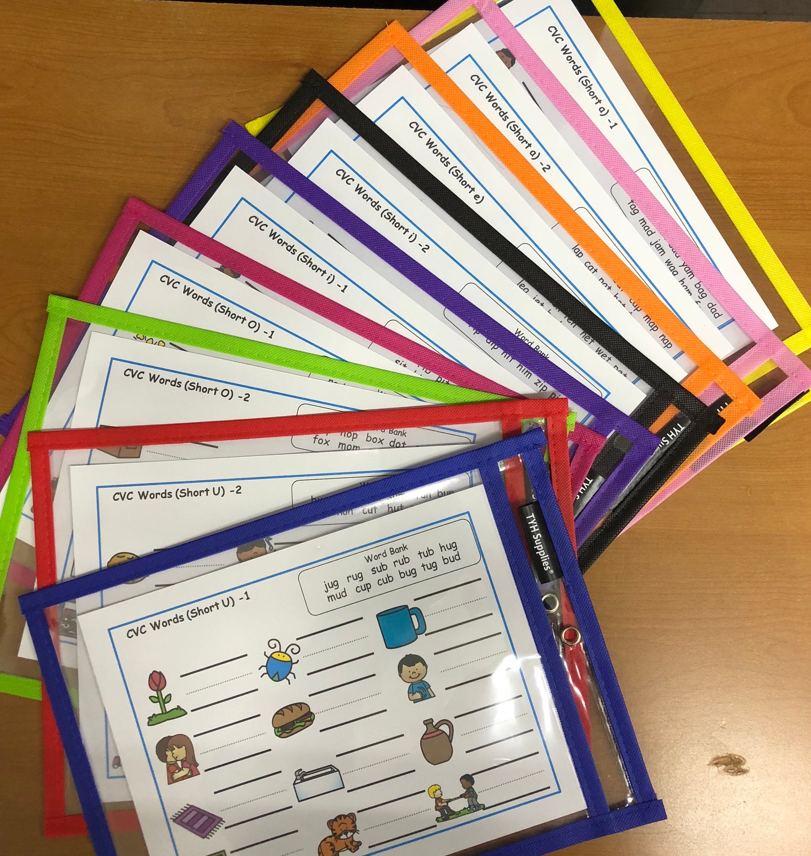 Dry-erase Pocket Worksheets CVC Words - Etsy