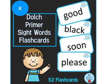 Printable Dolch Sight Word Flashcards, Dolch Preprimer Prekindergarten ...
