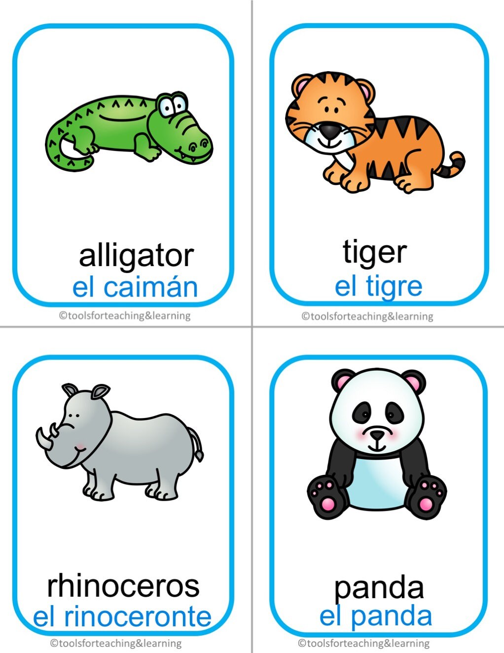 English/spanish Words Flashcards 2 - Etsy