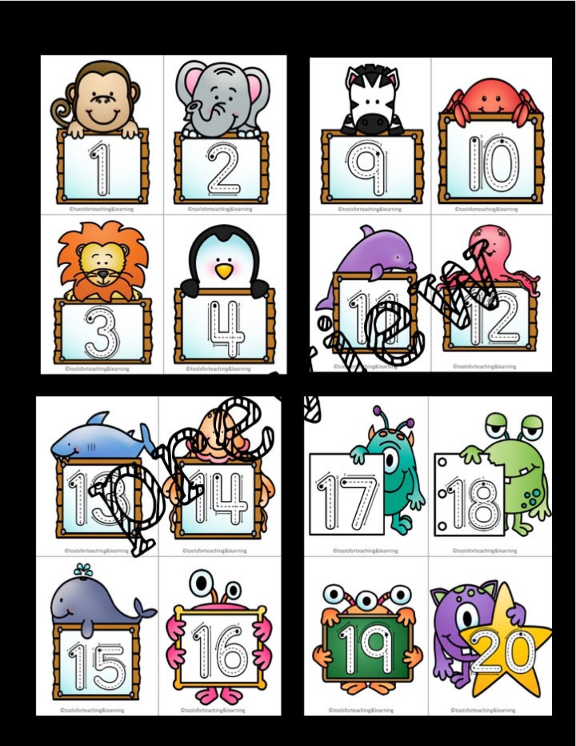 Numbers 1-20 Flashcards and Worksheets - Etsy