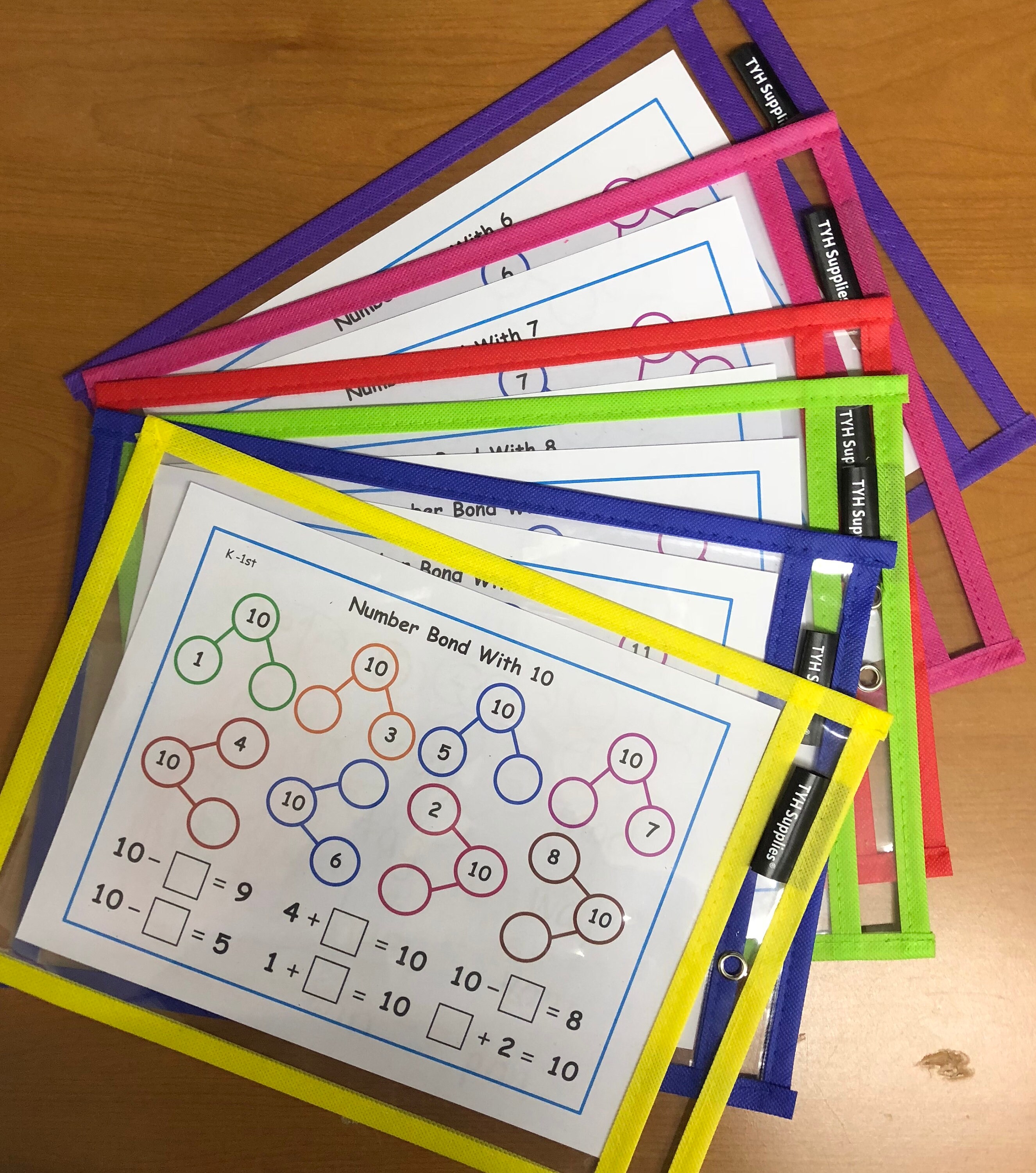 Dry-erase Pocket Worksheets number Bond With Addition/subtraction ...