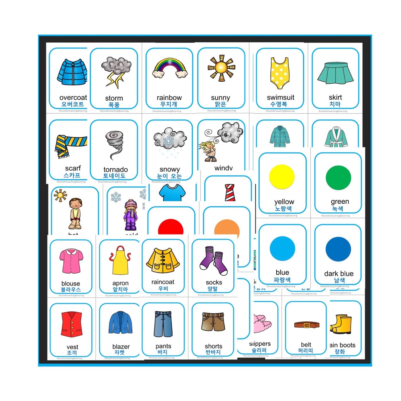 English/korean Words Flashcards 5 - Etsy