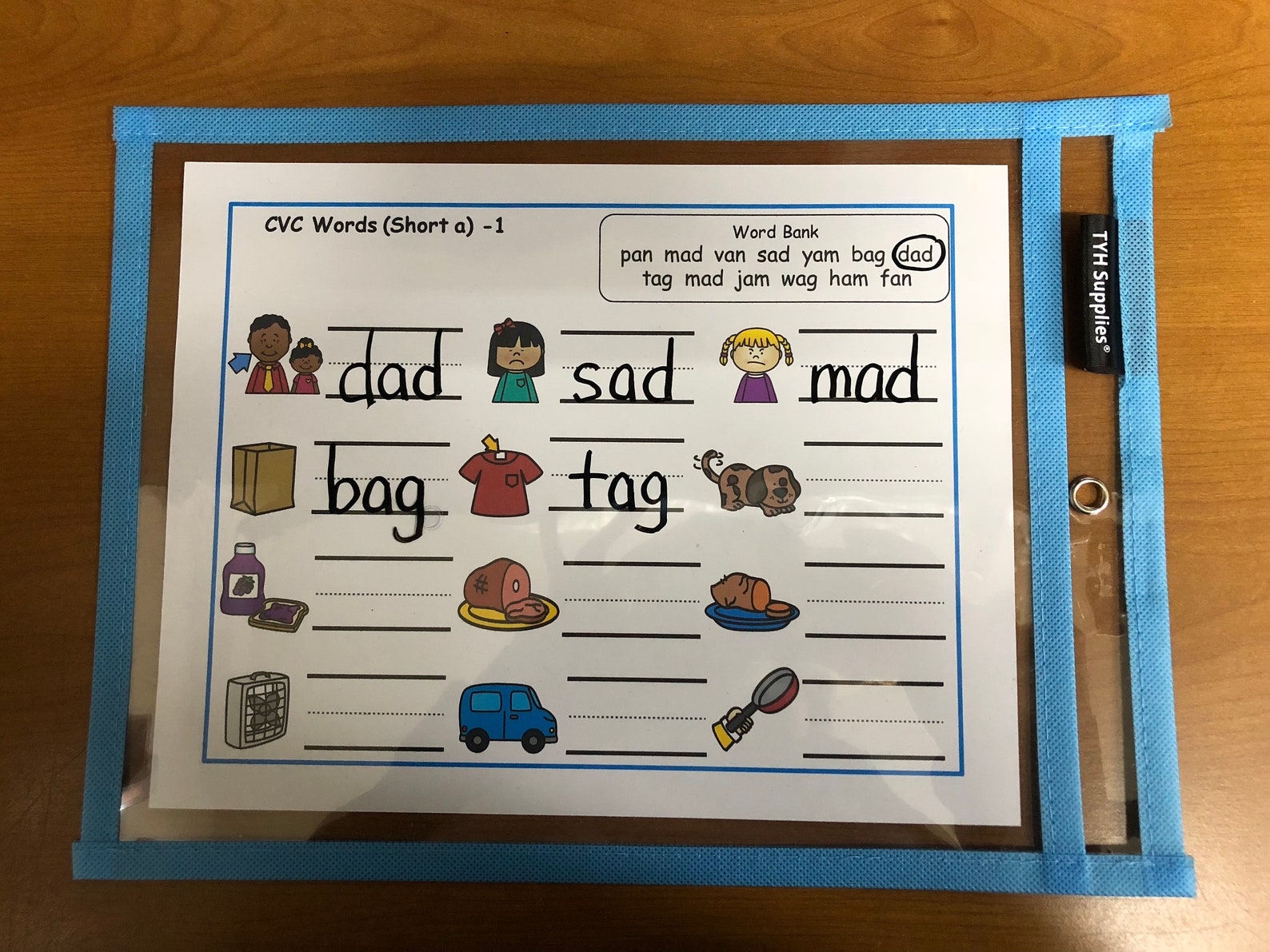 Dry-erase Pocket Worksheets CVC Words - Etsy