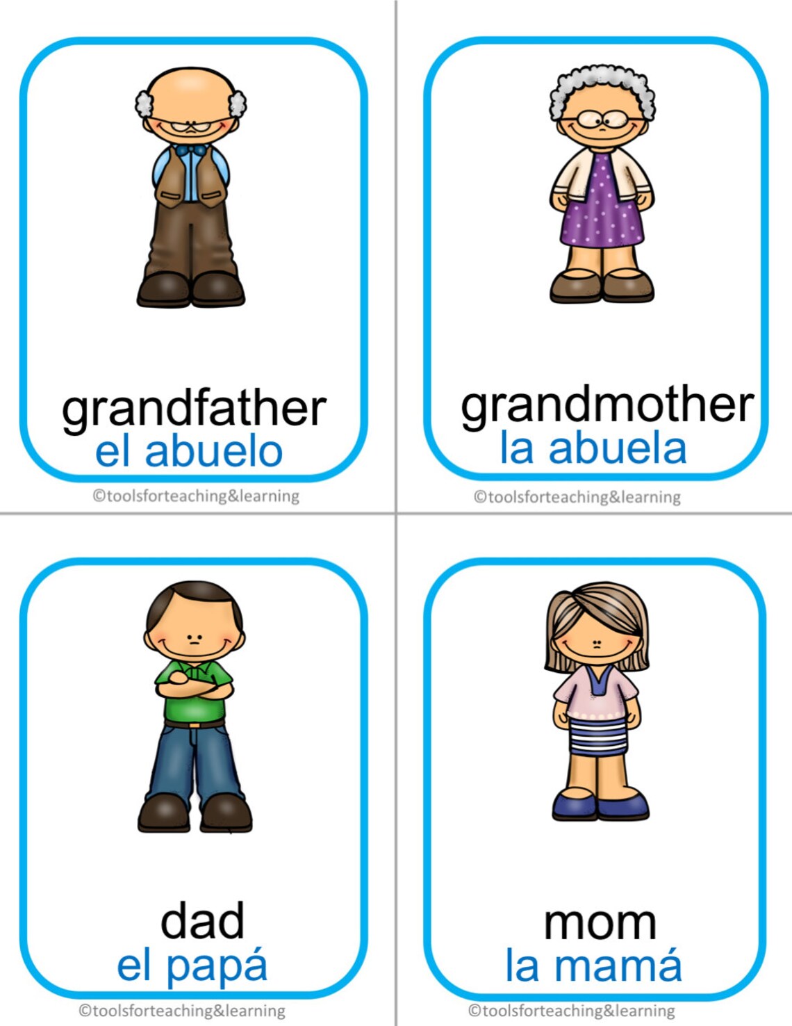 English/spanish Words Flashcards 1 - Etsy