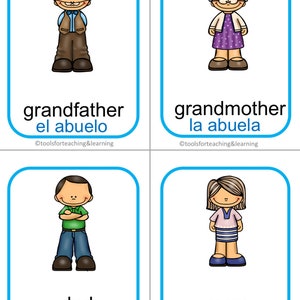 English/spanish Words Flashcards 1 - Etsy