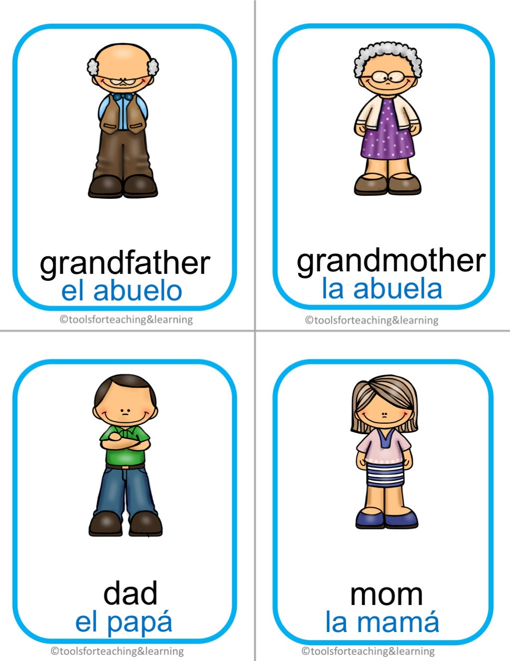 English/spanish Words Flashcards 1 - Etsy