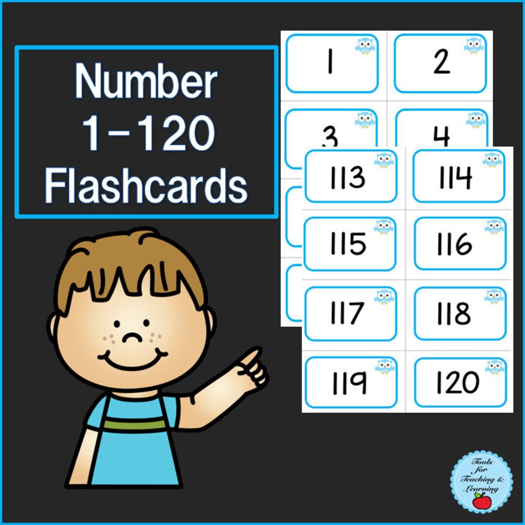 Number 1-120 Flashcards - Etsy