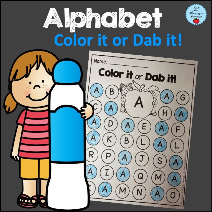 Alphabet Color It or Dab It - Etsy