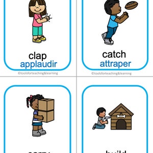 English/french Words Flashcards 7 - Etsy