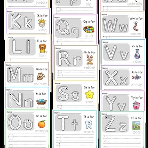 Alphabet Practice Worksheets - Etsy