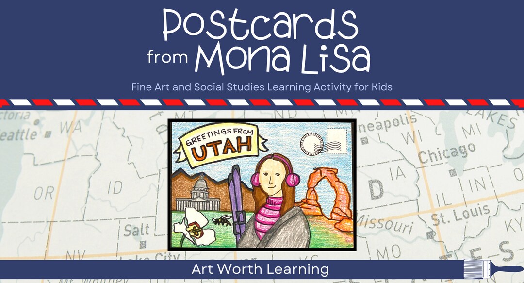 Postcards From Mona Lisa - Fine Art and Social Studies Learning Activity for Kids - Etsy
