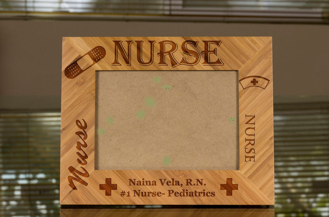 Nurse Custom Picture Frame, Engraved Photo Frame, Wooden Photo Frame ...