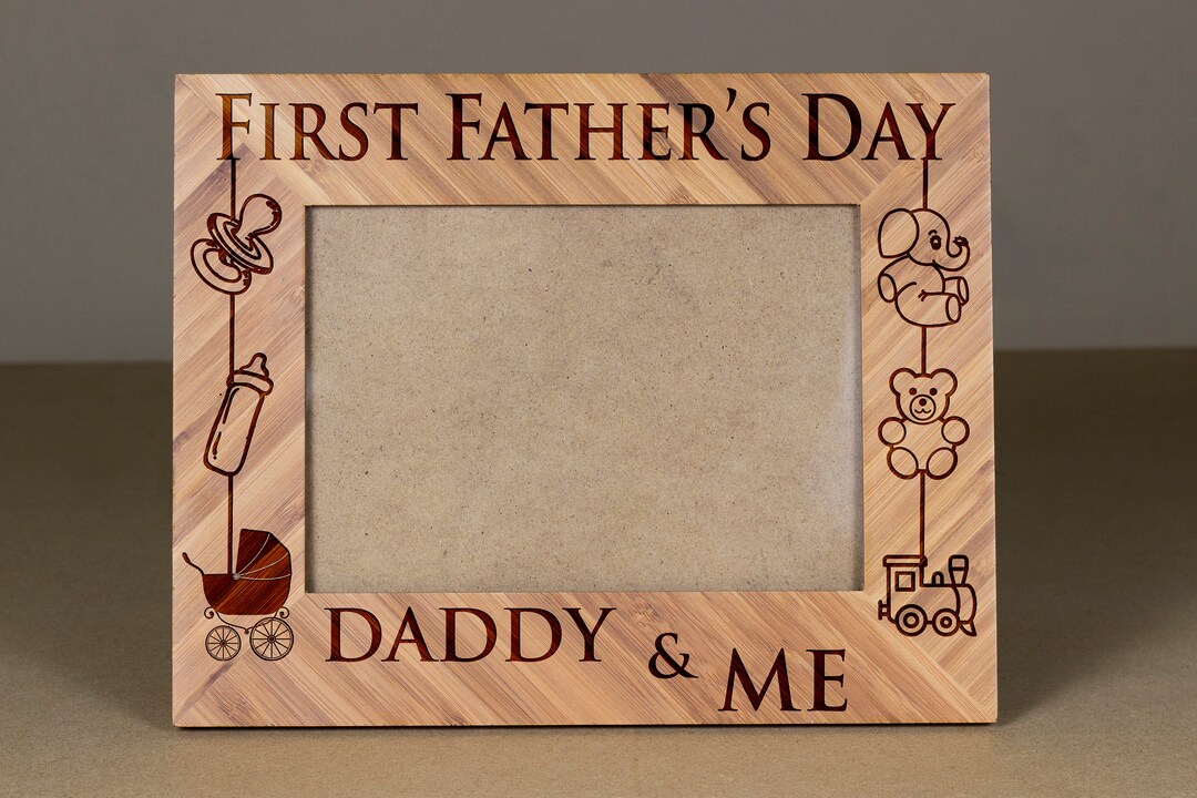 First Father's Day Frame,custom Picture Frame, Engraved Photo Frame ...