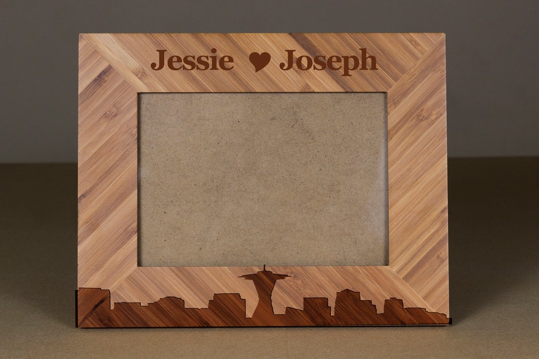 Seattle City Line Custom Picture Frame, Engraved Photo Frame, Wooden ...
