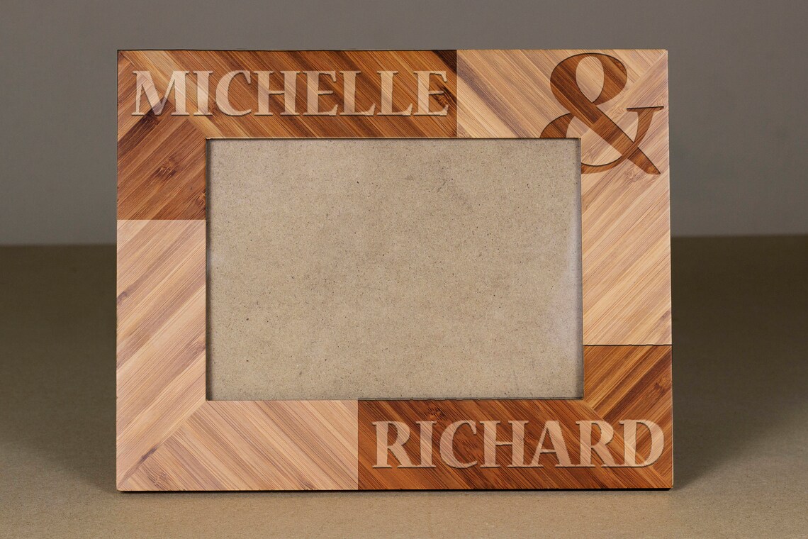 Custom Picture Frame, Engraved Photo Frame, Wooden Photo Frame, Couple ...