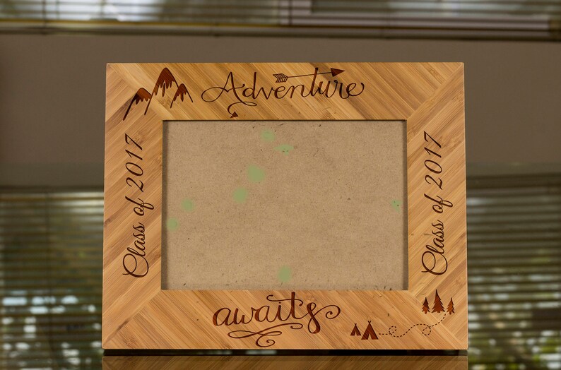 Adventure Awaits Picture Frame Engraved Photo Frame Wooden - Etsy