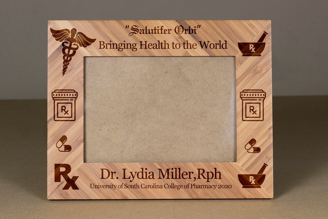 Pharmacy Graduate Picture Frame, Engraved Photo Frame,wooden Photo ...