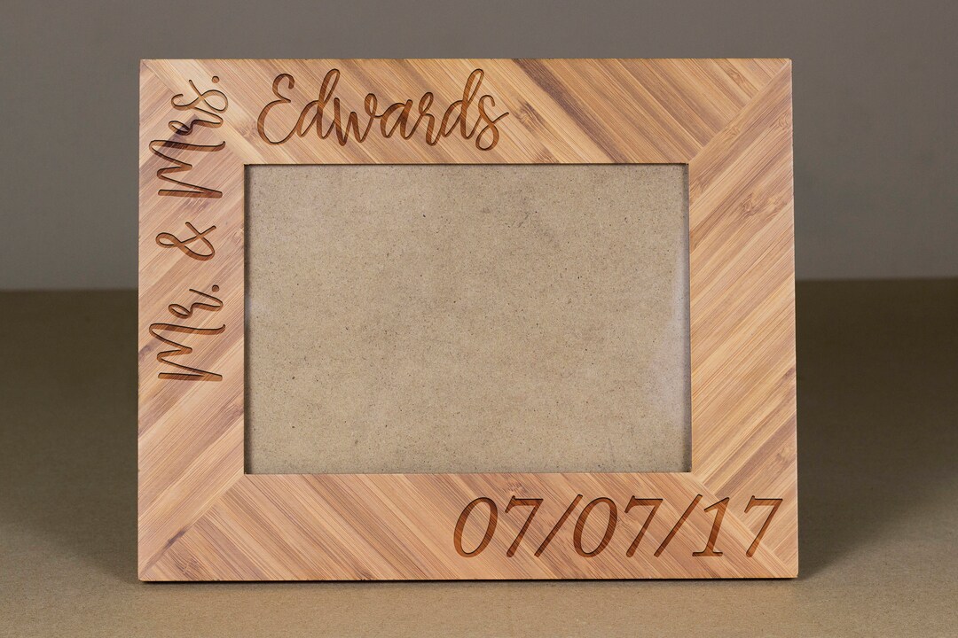 Custom Picture Frame, Engraved Photo Frame, Wooden Photo Frame, Couple ...