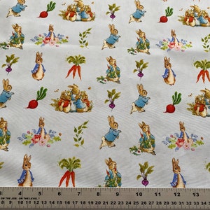 Peter Rabbit Cotton Fabric, Beatrix Potter Print, Baby Blanket Fabric ...