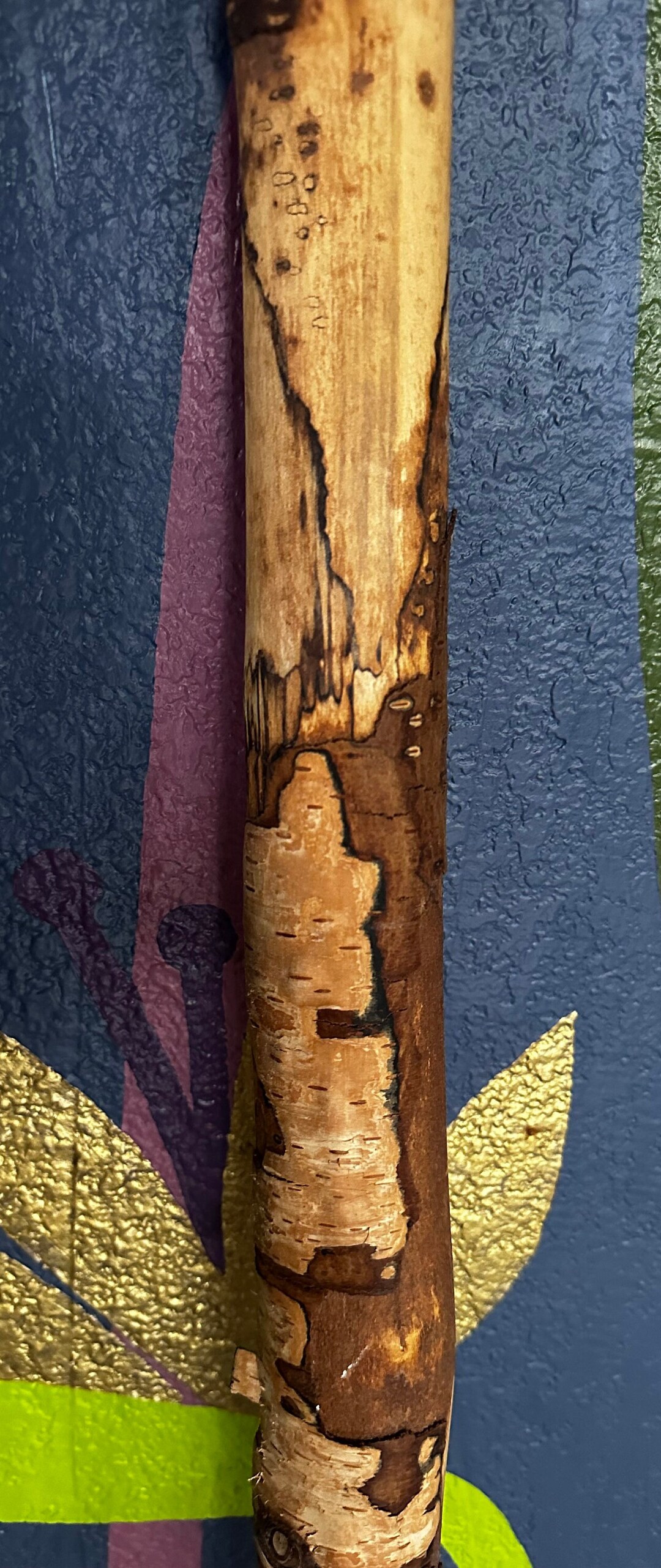 Half a Wooden Stick (flat Back With Picture Hangers) for Wall Hangings ...