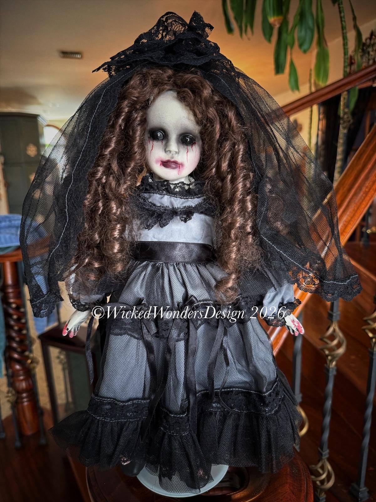 Morvena Blackwell Creepy Scary Horror OOAK Bride Doll in Glass and Wood ...
