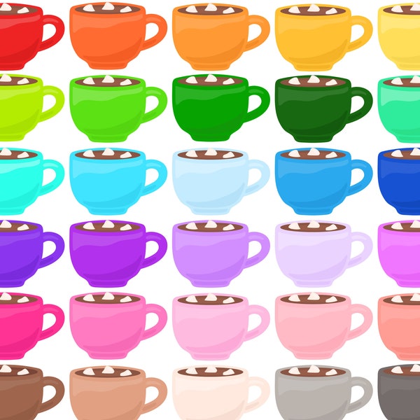 Hot Cocoa Clipart - Etsy
