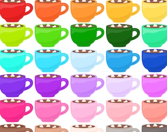 Hot Cocoa Clipart | Etsy