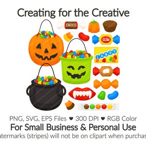 Halloween Candy Clipart - SVG, PNG, EPS Images - Halloween Treat ...