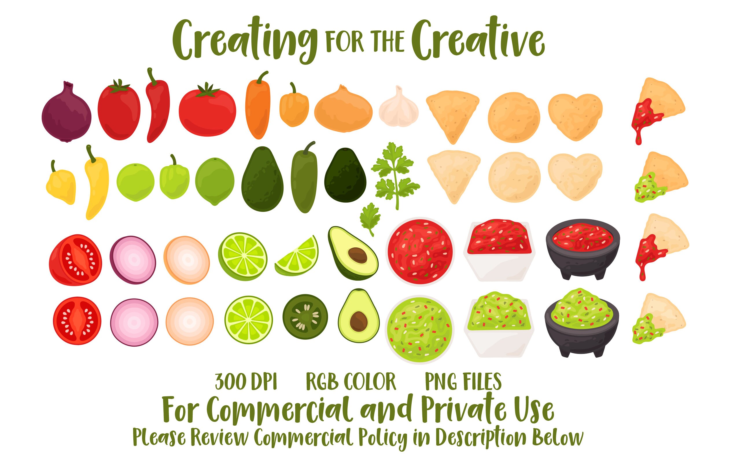 Salsa & Guacamole Clipart- Mexican Food Chips and Dip Clip Art, Taco ...