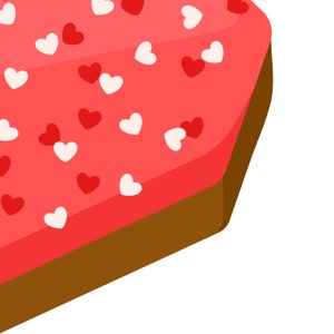 Valentine Heart Cake Clipart SVG, PNG, EPS Images Brownie Chocolate ...