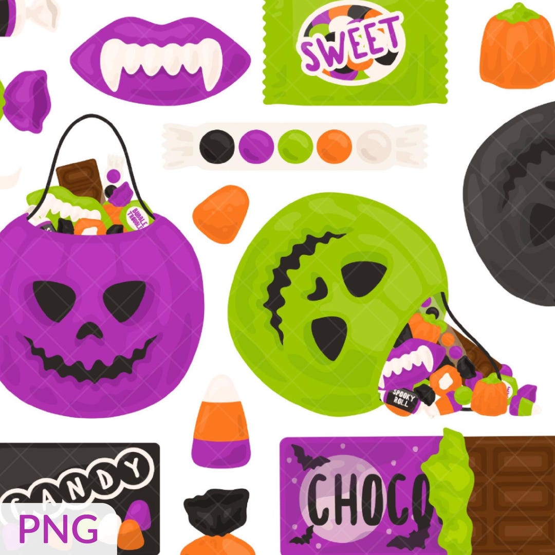 Halloween Candy PNG Clipart – Trick or Treat Digital Images (commercial ...