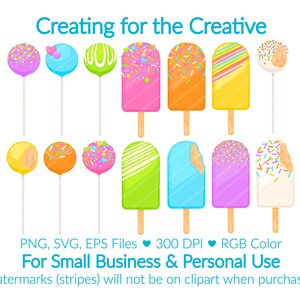 Rainbow Cake Pop Clipart SVG, PNG, EPS Images Cakesicle Clip Art ...
