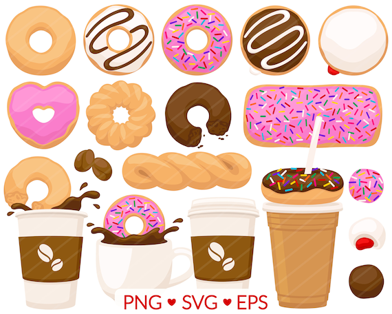 Coffee And Doughnuts Clipart
