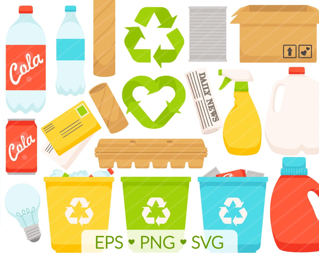 Recycling Clipart Set – Earth Day Digital Images, Environmentalist (PNG ...
