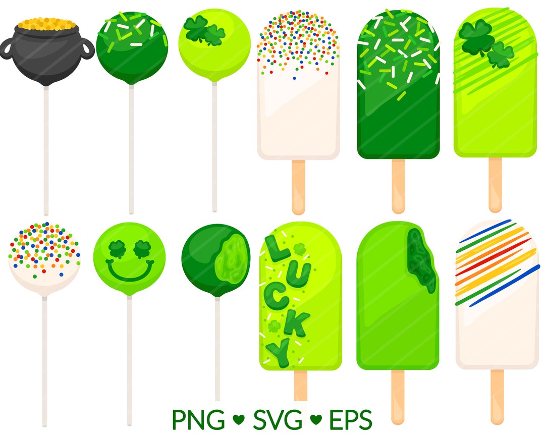 St. Patrick's Day Cake Pop Clipart - SVG, PNG, EPS Images - St. Paddy ...