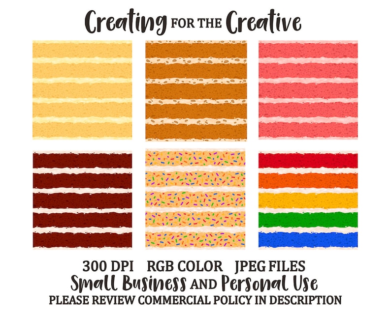 Cake Layers Seamless Pattern – Baking JPEG Digital Papers, Red Velvet ...