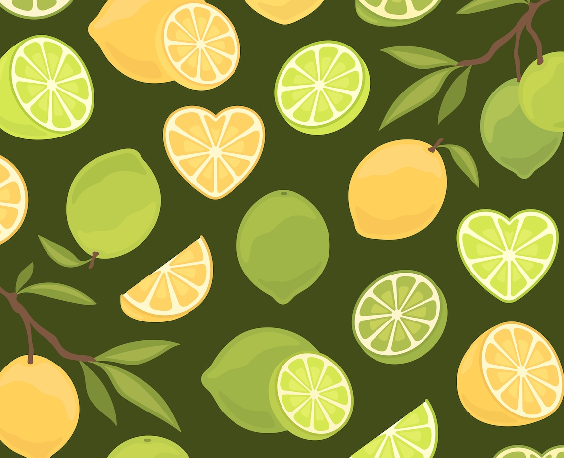Lemon & Lime Clipart Citrus Clipart Lemon Clipart Lime - Etsy