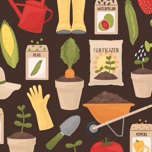 Vegetable Garden Clipart, Spring Summer Garden Clip Art, Plant Clipart ...