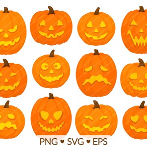 Halloween Jack O Lantern Clipart - SVG, PNG, EPS Bilder - Kürbis ...