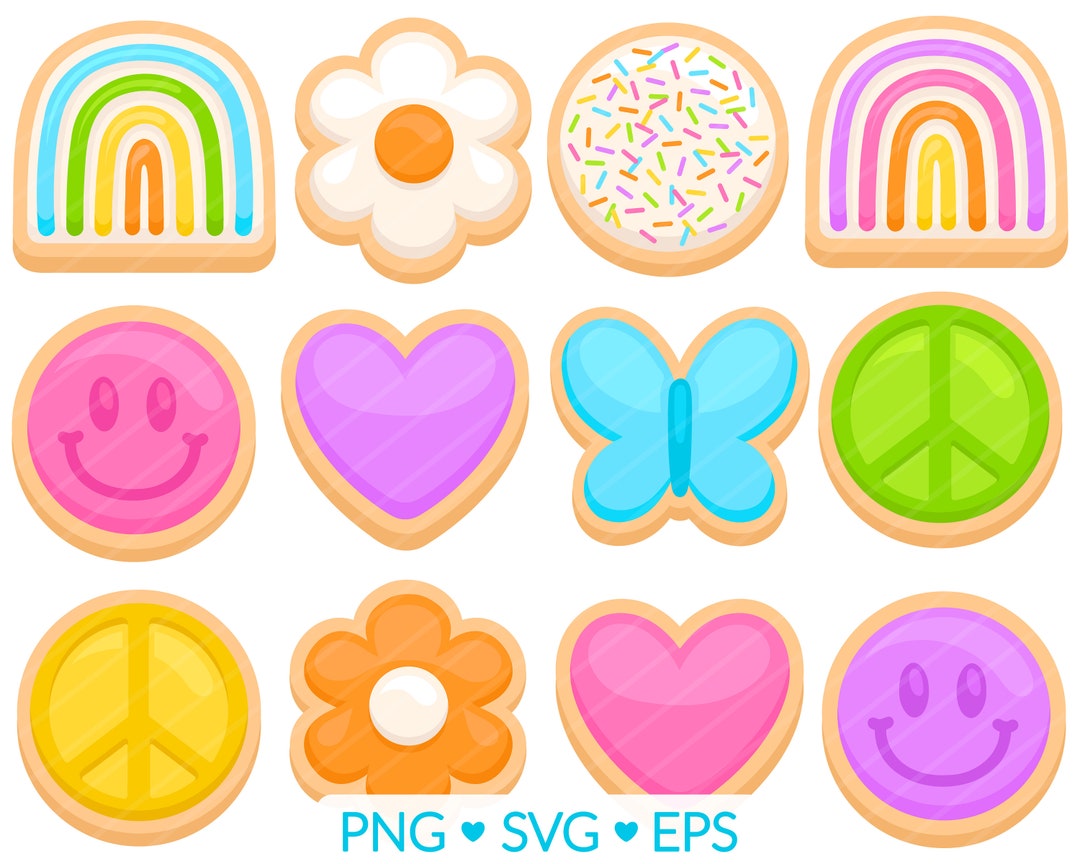Rainbow Cookie Clipart - SVG, PNG, EPS Images - Cookie Decorating ...